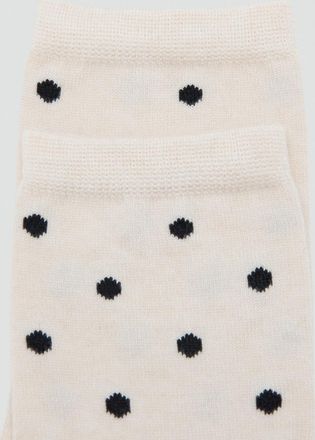 Mango Chaussettes &agrave; pois &eacute;cru - Femme - Taille unique - MANGO