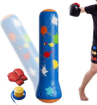 Generic Kinder Boxen - Aufblasbare Boxausr&uuml;stung mit Boxhandschuhen und Luftpumpe,Boxsack Mit R&uuml;ckprall Funktion - F&uuml;r Und M&auml;dchen F&uuml;r Haushalt Wohn- Und Kind