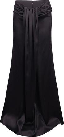 Giuseppe Di Morabito Jupe longue drap&eacute;e en satin avec d&eacute;tail bijou - Femme - Jupes - Noir - Taille: 40 FR