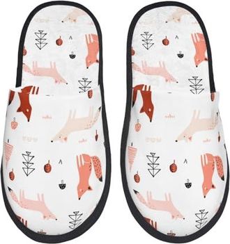 Generic Fourrure Pantoufles Avec Des Renards R&eacute;utilisables Pantoufles De Voyage Unisexe Maison Slippers Pour H&ocirc;tel Homme Camping L