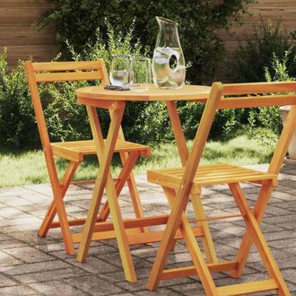 vidaXL Vidaxl - Table de jardin pliante Pliant Naturel 60 x 60 x 72 cm
