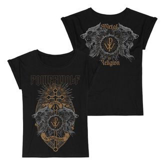 Powerwolf Crest Wolves Frauen T-Shirt schwarz XXL 100% Baumwolle Band-Merch, Bands