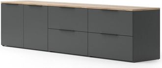 Vicco Meuble-paroi Wido, Anthracite, 3 pi&egrave;ces Vicco