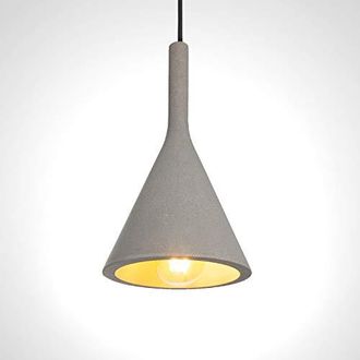 Paco Home Luminaire &agrave; suspension, E27, luminaire pour s&eacute;jour, salle &agrave; manger, cuisine, r&eacute;glable en hauteur, Couleur: B&eacute;ton-gris pierre, Ampoule: Sans ampoules
