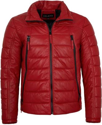 Jilani Lederjacke Filbo Jilani - Herren Lederjacke Steppjacke Lammnappa rot