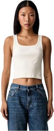 Sporty & Rich Signature Logo Crop Top - - Tops - Damen - Beige - L