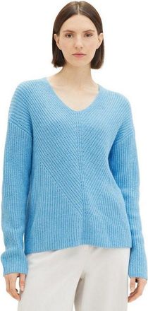 Tom Tailor Strickpullover KNIT V-NECK aus Baumwollmix