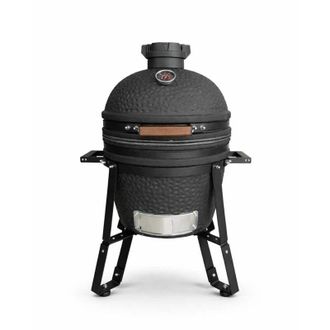 Patton Barbecue kamado en c&eacute;ramique &agrave; poser Patton Epicure Compact 16 - Grille &Oslash; 35,5 cm - Gris graphite