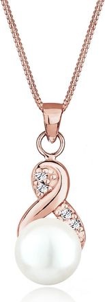 Elli Halskette Damen Infinity Perle mit Kristalle in 925 Sterling Silber