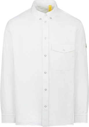 Moncler Homme, Chemises, Blanc, Taille: XL Veste Chemise Rembourr&eacute;e