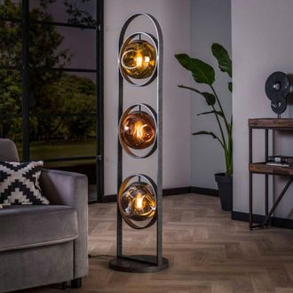 M&S Collection M&s - Lampadaire en verre doré, cuivré, chromé et métal avec ampoules - amp