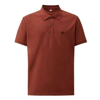 C.P. Company Stretch Piquet Logo Polo Shirt - - Tops - Herren - Rot - S