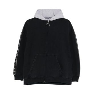 Balenciaga Stripe Patched Hood Hoodie - - Sweatshirts & Hoodies - Herren - Schwarzk - M