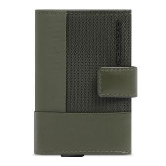 Piquadro Pop-Up Kartenetui aus Metall und Leder mit RFID-Schutz - - Accessories - Herren - Gr&uuml;n - ONE SIZE