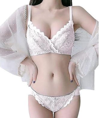 Generic Ensemble sous Vetement Femme Ensemble Lingerie Confortable Classique Tenue Yoga Europ&eacute;enne - Brassi&egrave;re + String, Bande Ajustable pour Sport Intensif