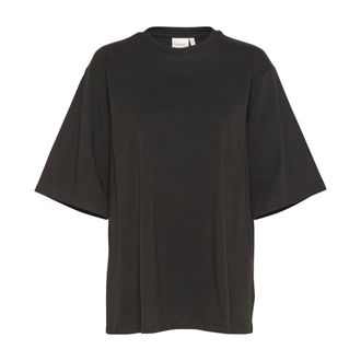 Gestuz Schwarzes besticktes T-Shirt - - Tops - Damen - Schwarzk - S