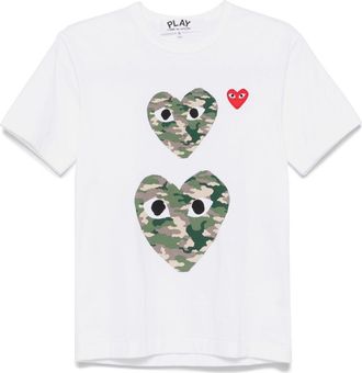 Comme Des Garçons T-Shirt mit Herz-Print - Weiß