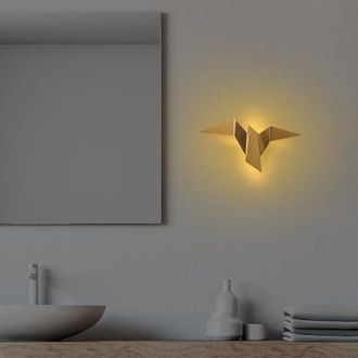 Opviq Elegant Gold Wall Lamp, Metal Body, 31 x 12 x 16 cm | IP20, LED 1W 3000K | Stylish Lighting for Modern Home Decor & Ambiance