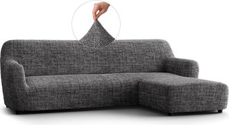 Paulato by GA.I.CO. PAULATO - Bezug für Sofas mit rechter Halbinsel (gesehen von vorne), Sofabezug für Ecksofa in L-Form aus Mikrofaser, kratzfestes und maschinenwaschbar