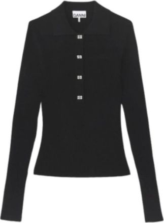 Ganni Femme, Tops, Noir, Taille: 40 FR Accessoires