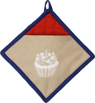 KELA Kela Topflappen Frida Cupcake 20x20cm aus Baumwolle, blau/beige, 20 x 20 x 2 cm