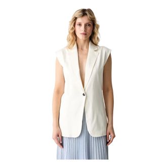 Karl Lagerfeld Gilet cache-coeur fluide - Femme - Costumes - Beige - Taille: 36 FR