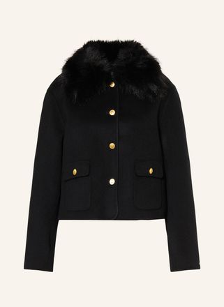 Tommy Hilfiger Kastenjacke Mit Abnehmbarem Kunstfell-Kragen schwarz