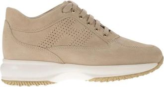 Hogan Femme, Chaussures, Beige, Taille: 39 EU Baskets Interactives en daim