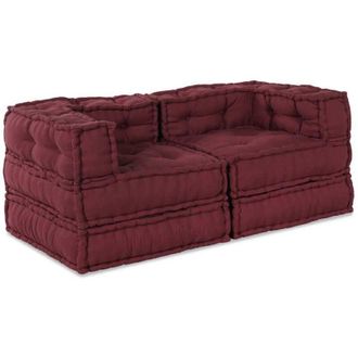 vidaXL Canapé Modulable 2 pcs Marron 140 x 70 x 56 cm tissu vidaXL