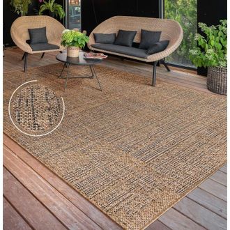 Paco Home Paco Home - Tapis Exterieur Terrasse Salon Cuisine Lavable En Machine Motif Boho Uni 160x220 cm, Beige 3