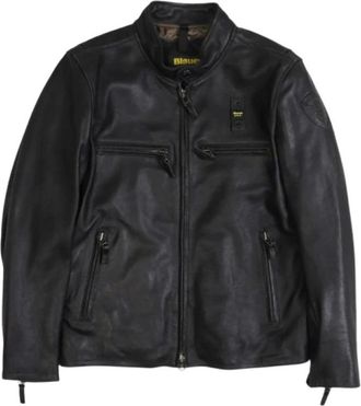 Blauer Homme, Vestes, Noir, Taille: L Biker Four Pockets Carlos