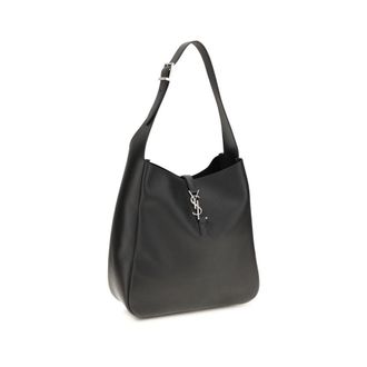 Saint Laurent Womens Black Calf Leather Bos Taurus Shoulder Bag