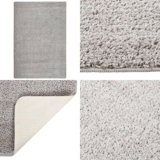 vidaXL Shaggy-Teppich Hellgrau 120x170 cm Rutschfest - Teppichboden - Teppich f&uuml;r Wohnzimmer