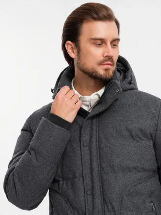 Ombre Winterjacke Herren-Freizeit-Pufferjacke mit Wolle