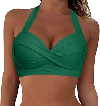 Generic Haut De Maillot De Bain Femme Sexy Push Up Hauts De Bikini R&eacute;glables El&eacute;gant Classics Col en V Hauts De Maillots Soutien Gorge avec Rembourrage Swimwe