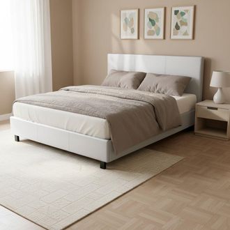 Weber Industries Bett Atlanta 160 x 200 cm + 1 Lattenrost + 1 Matratze Carlton/Weiß