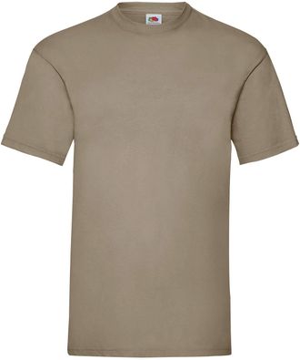 Fruit Of The Loom Valueweight-T-Shirt f&uuml;r M&auml;nner, kurze &Auml;rmel, Rundhalsausschnitt (kein V-Ausschnitt) Gr. S, beige