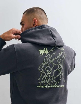The North Face sweat &agrave; capuche coupe relaxed avec imprim&eacute; au dos gris