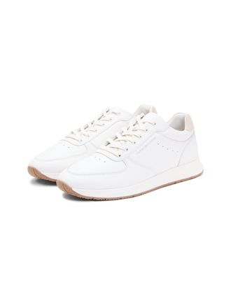 Tommy Hilfiger Sneaker TOMMY HILFIGER NEWPORT LTH, Herren, Gr. 42, wei&szlig;, Nappaleder, Schuhe Sneaker, Sneaker, Freizeitschuh, Halbschuh mit seitlicher Logopr&auml;gung