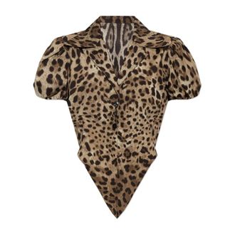 Dolce & Gabbana Animal-print Top - - Blouses & Shirts - Damen - Braun - M