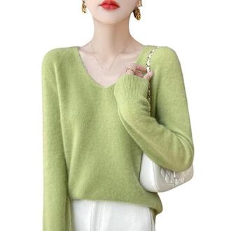 Generic Pull Femme Hiver Pull en Pure Laine M&eacute;rinos pour Femme Col V Manches Longues L&eacute;ger Pr&ecirc;t-&Agrave;-Porter Maille sans Coutures Cachemire Id&eacute;al pour LAutomne Et