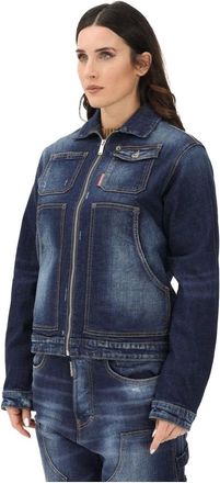 Dsquared2 Femme, Vestes, Bleu, Taille: 42 FR Veste en jean