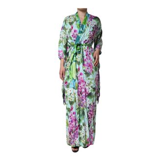 Dolce & Gabbana Blumiges Seiden Kimono Maxi Kleid - - Dresses - Damen - Mehrfarbig - M