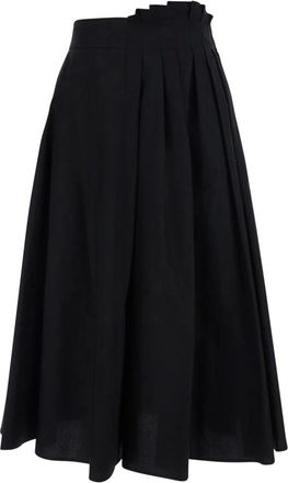 Msgm Msgm, Femme, Jupes, Noir, Taille: 38 FR Cotton Popeline Skirt