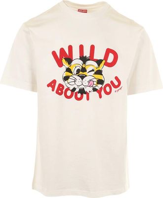 Kenzo Homme, Tops, Blanc, Taille: S Wild Tiger Classic T-shirt