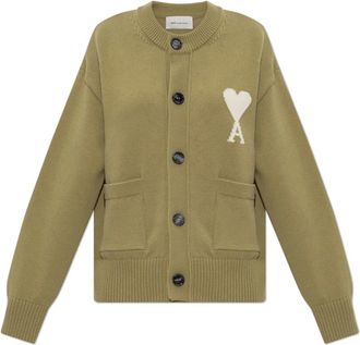Ami Femme, Pulls, Vert, Taille: 34 FR Cardigan Avec Poches