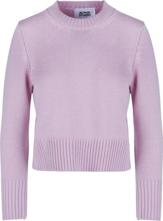 Alpha Studio Rundhals-Strickware - - Knitwear - Damen - Rosa - M