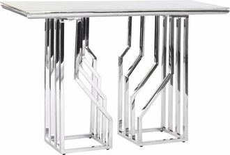 DKD Home Decor Stahlglaskonsole 120x40x78 &auml;hnliches Glas Marmor Stahlmaterial Mehrfarbige Farbfamilienkonsolen und Empf&auml;nger Details