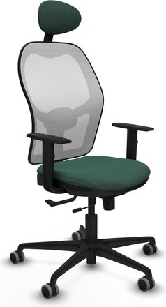 Piqueras y Crespo Schreibtischstuhl mit 1D-Armen, h&ouml;henverstellbarer Lendenwirbelst&uuml;tze und festem Kopfteil, ausgestattet mit Syncro/Traslack und injiziertem Schaumstof