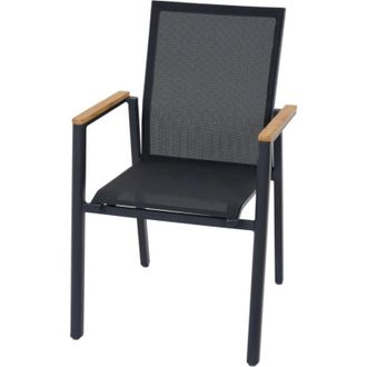 Siena Garden Bologna Stapelsessel, Textilbezug Alu, Armlehnen Teak FSC 100%